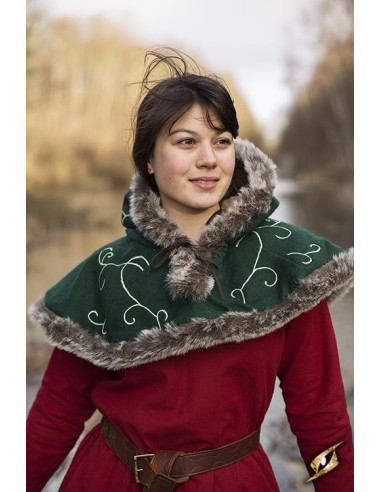 Capucha medieval verde cordones ⚔️ Tienda-Medieval