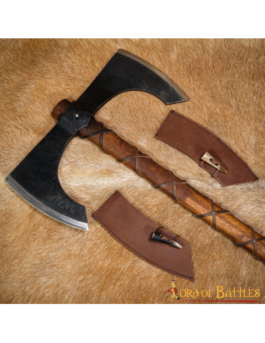 Hacha funcional doble filo con funda ⚔️ Tienda-Medieval