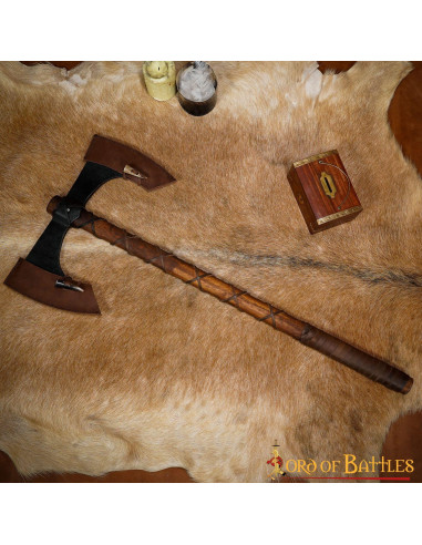 Hacha funcional doble filo con funda ⚔️ Tienda-Medieval