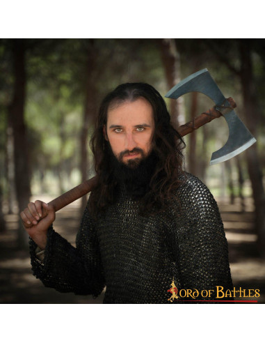 Hacha funcional doble filo con funda ⚔️ Tienda-Medieval