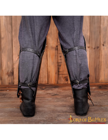 Grebas ennegrecidas Dark Knight con rodilleras ⚔️ Tienda Medieval