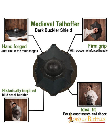 Escudo esgrima histórica Talhoffer Dark Buckler ⚔️ Tienda-Medieval