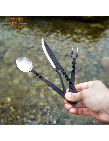 Middelalderbestiksæt: ske, gaffel og kniv