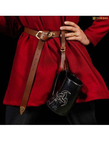 Keltische knopen kruik in hoorn hoorn met riem (600 ml.) ⚔️ Tienda