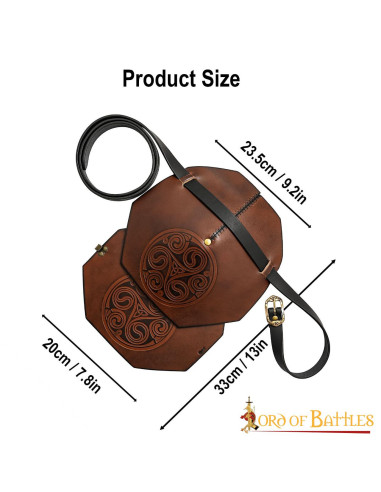 Schouderstuk met Keltische knopen en riem - bruin ⚔️ Tienda-Medieval