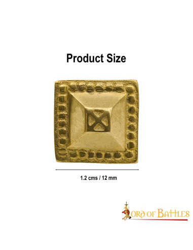 Set 5 tachuelas decorativas en latón para ropa o cuero (1,2 cm.) ⚔️