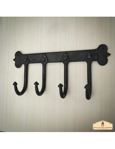 Perchero pared hierro fundido rústico ennegrecido ⚔️ Tienda-Medieval
