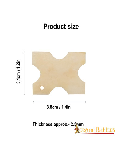 Tablita decorativa de hueso ( 3,8 x 3,1 cm) ⚔️ Tienda Medieval