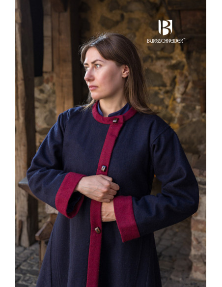 Middeleeuwse jas model Rus Kseniya, blauw-rood ⚔️ Tienda-Medieval
