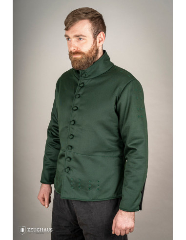 Jubón medieval algodón modelo Arming, color verde ⚔️ Tienda-Medieval