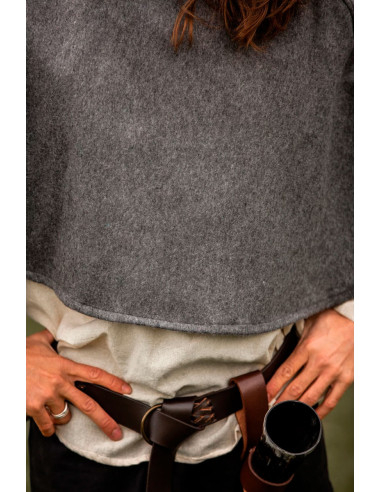 Gugel medieval de lana modelo Paul, gris ⚔️ Tienda-Medieval