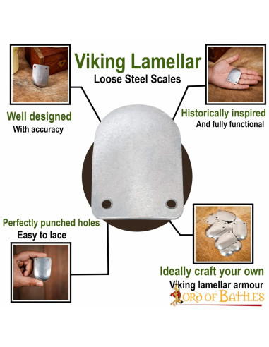 Pack 100 piezas metálicas armadura Lamelar, acero dulce ⚔️ Tienda-Medieval